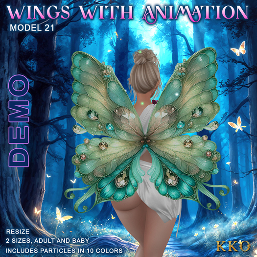 Second Life Marketplace - [KKO] Wings with animation - Model 21 DEMO